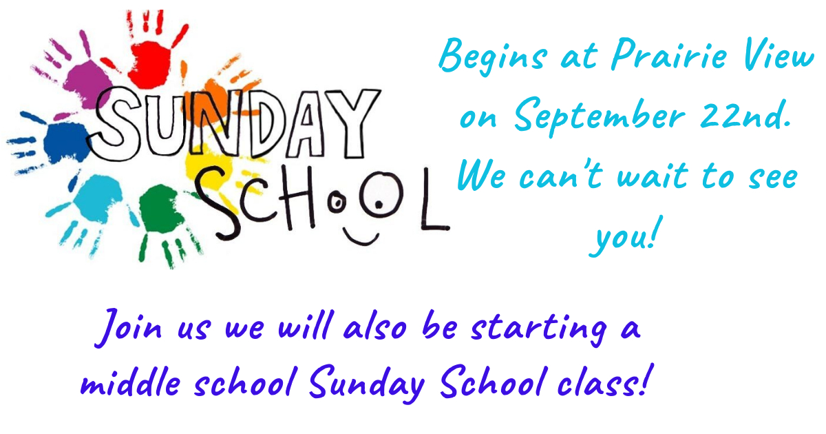 Sunday School! – Prairie View United Methodist Church